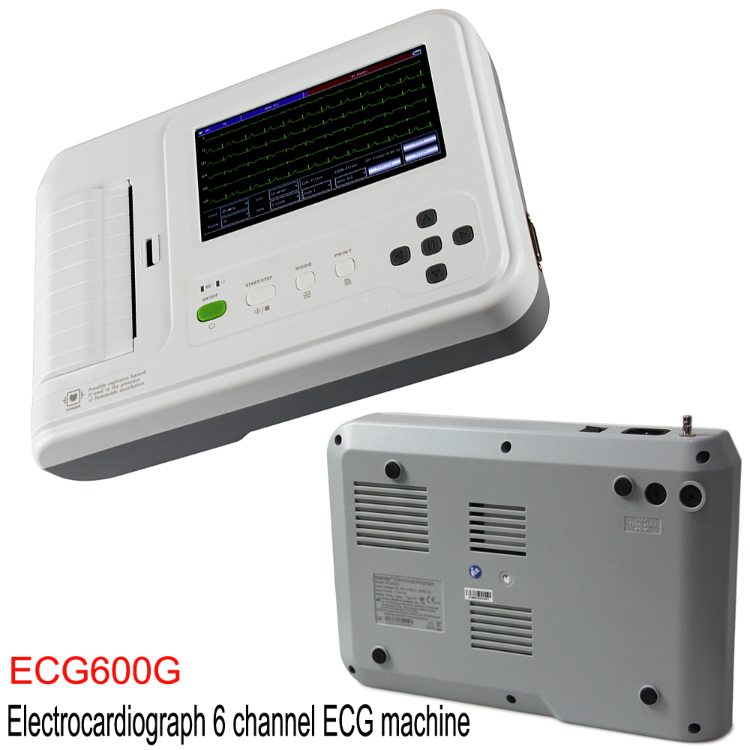 New 6 Channel Ecg Ekg Machine Ecg600g Electrocardiogrampopular - China ...