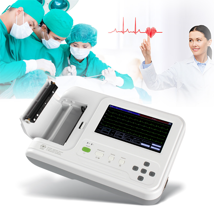 New 6 Channel Ecg Ekg Machine Ecg600g Electrocardiogrampopular - China ...