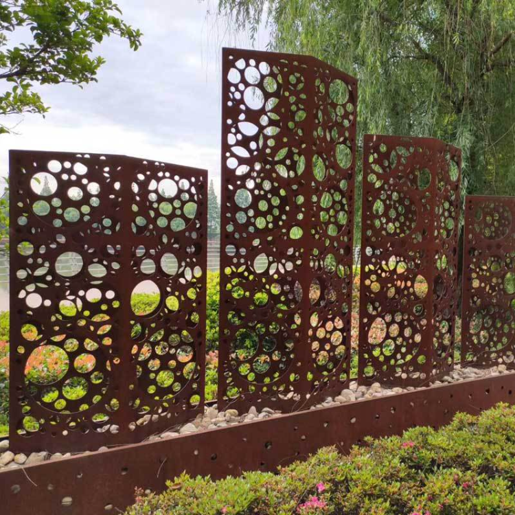Buy Wholesale China Garden Screening Fence Natural Corten Steel Metal ...