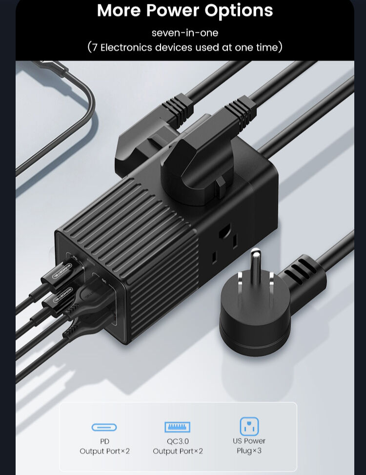 Somostel New Arrive Gan Power Strip 2400w With 3 Us Outlet Power Socket ...