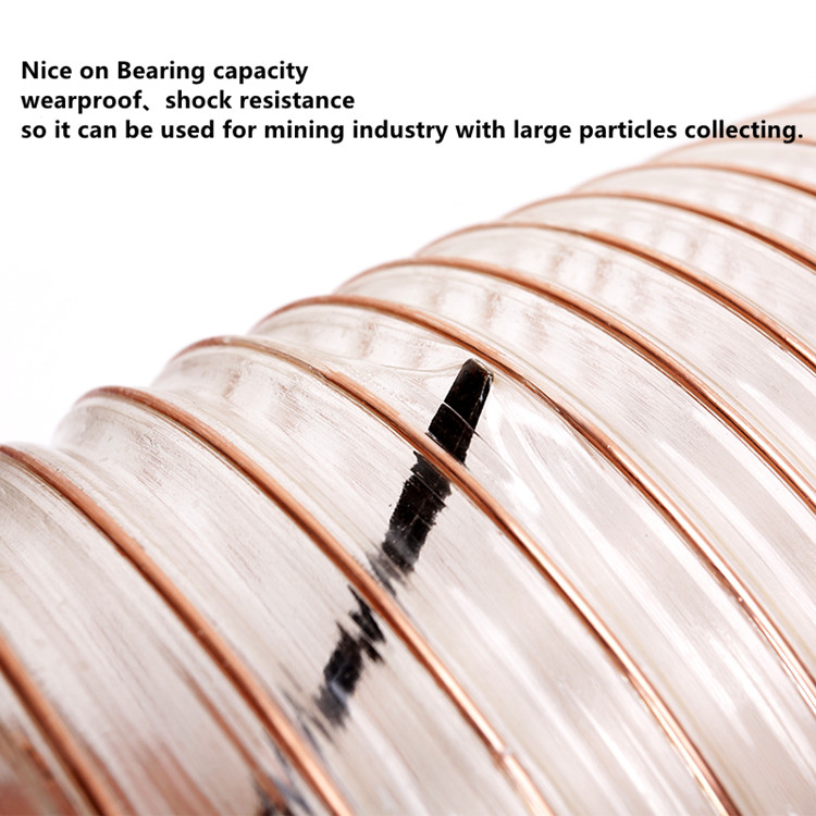 Durable Steel Wire Spiral Translucence Dust Collector Flexible Hose Pu ...