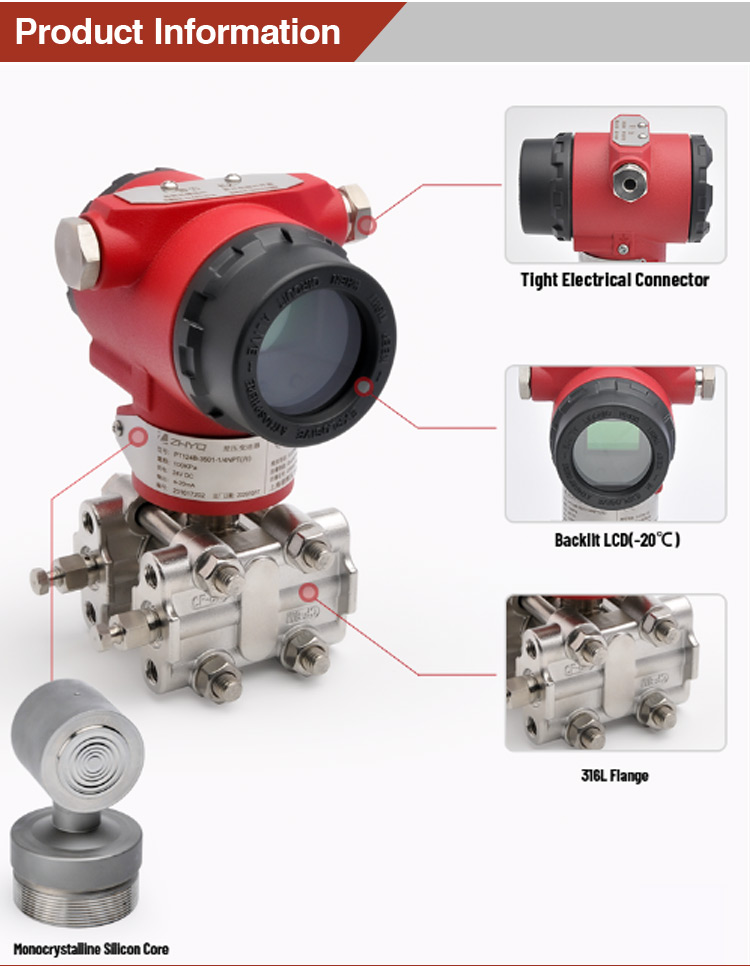 Differential Pressure Level Transducer 4-20ma Liquid Level Dp Transmitter With Hart - Explore ...