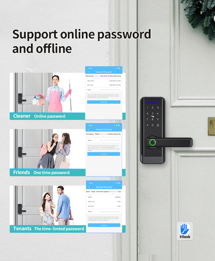 Youhe Multi Functions 5 In 1 Unlock A233 Ttlock Remotely Digital Fingerprint Electronic ...