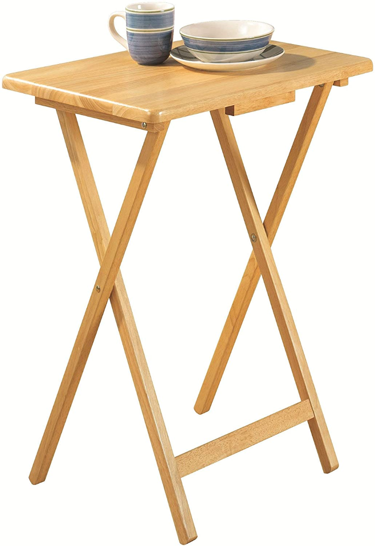 Combohome Bamboo Desk Top Wood Folding Tv Tray Table Snack Table With ...