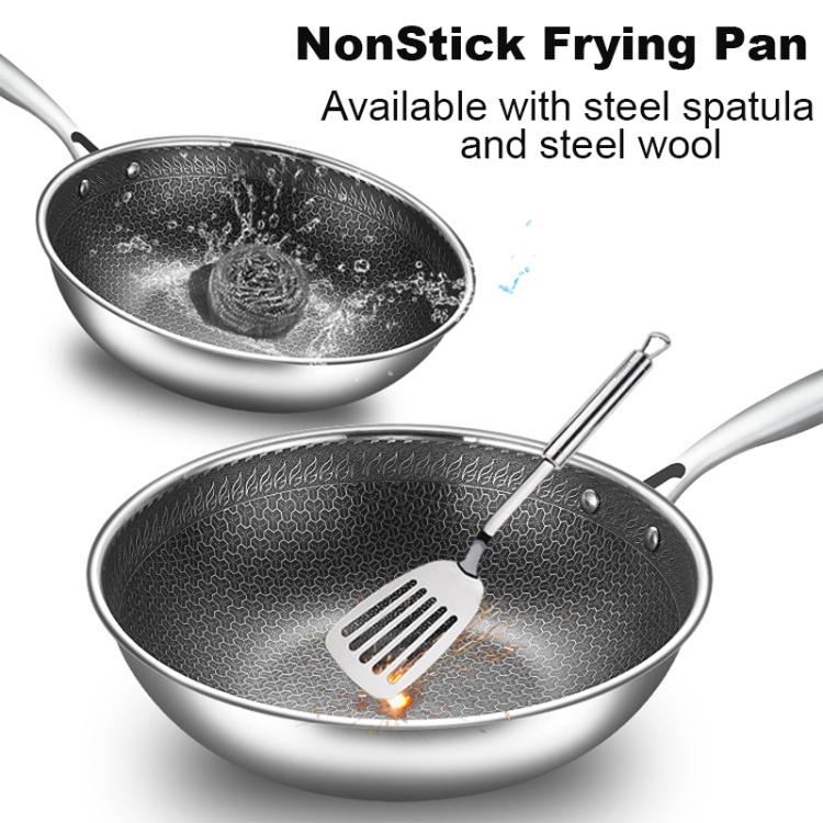 Honeycomb Frying Pan Stainless Steel Pan Non Stick Honey Comb Frying ...