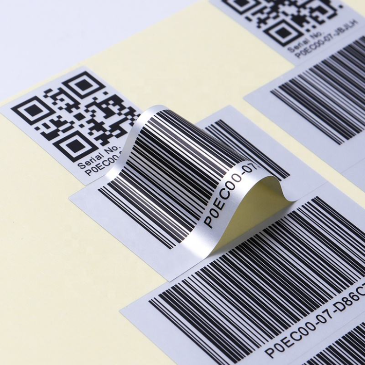 Custom Matte Silver Heat Resistant Barcode Sticker Labels Water Proof ...