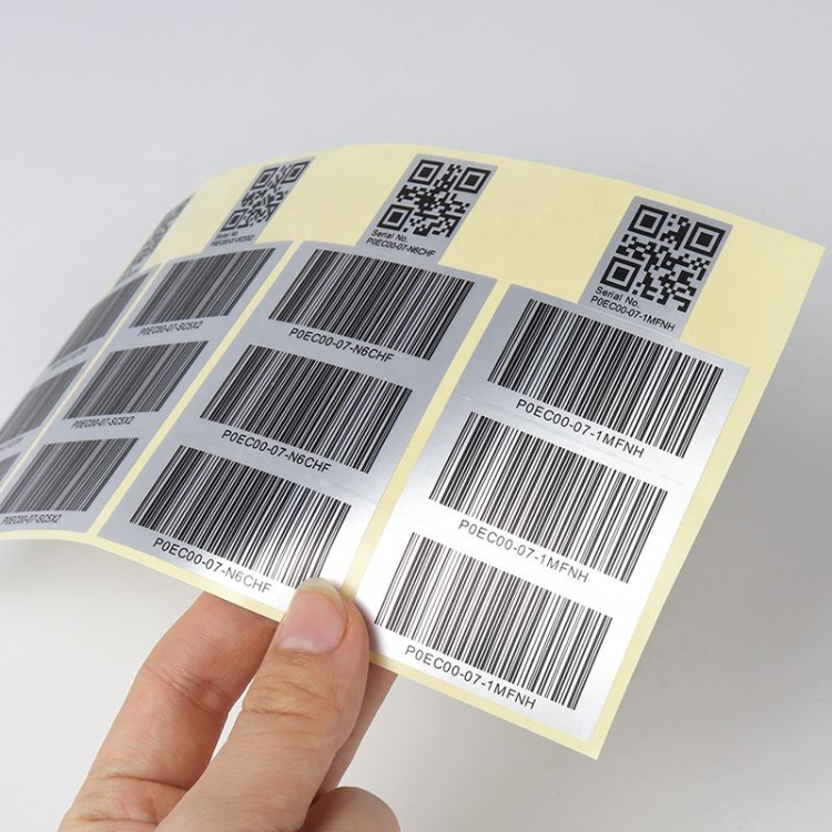 Custom Matte Silver Heat Resistant Barcode Sticker Labels Water Proof ...