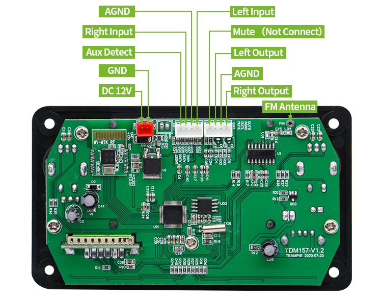 Tdm157 Mp3 Player Module With Usb Fm Aux Sd Decoder Board Dot Matrix ...