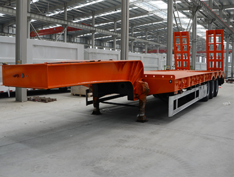 Heavy Goods 3 Axles Lowbed Flatbed Semi-trailer Detachable Gooseneck ...