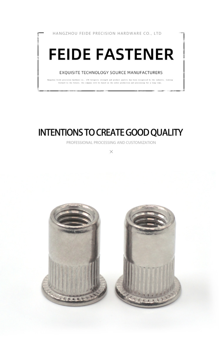 High Quality China Blind Rivet Nut M3 M6 M12 Flat Head Stainless Steel ...