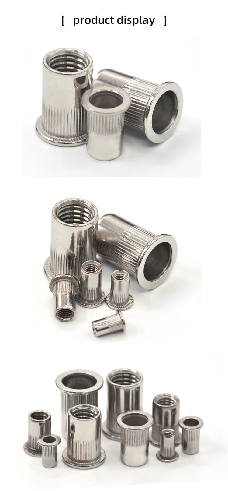 High Quality China Blind Rivet Nut M3 M6 M12 Flat Head Stainless Steel ...