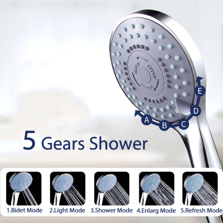 Buy Wholesale China Five Gears Shower Head Bathroom Pressurized Rain ...