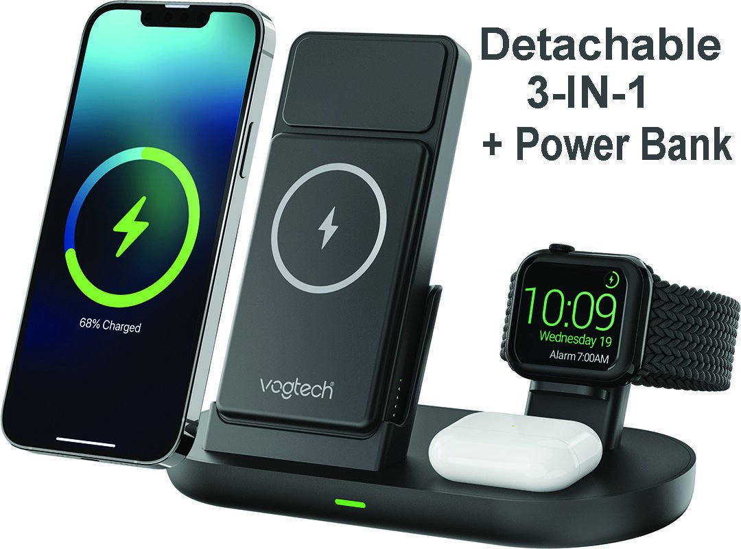 Detachable 3 In 1 Wireless Charging Station Include 1x Magsafe Wireless ...