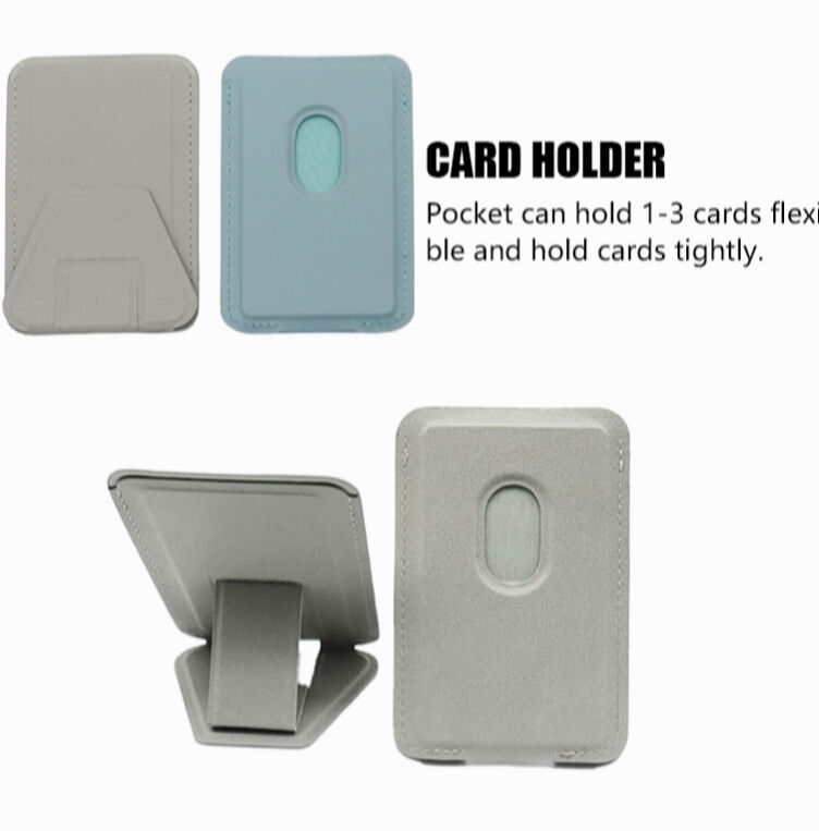 Magnetic Stand Business Card Holder Can Hold 3 Cards Flexible Leather ...