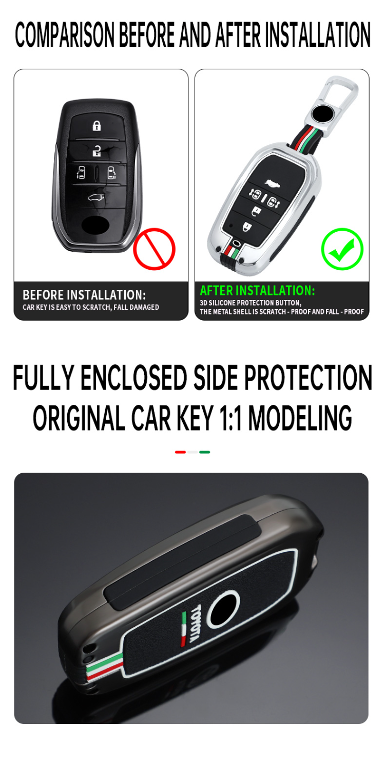 Buy Wholesale China Metal Car Key Shell Cover Case Fob For Toyota Hilux ...