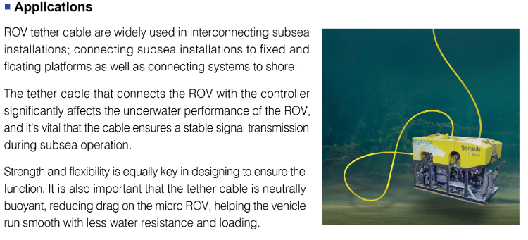 Sm Fiber Optic Single Core Rov Cable Ultrithin Neutrally Buoyant Cable ...