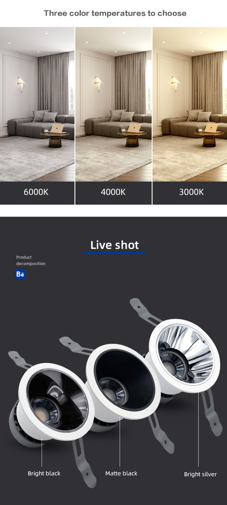 Light Luxury Simplicity Living Room Led Ceiling Spotlights Household ...