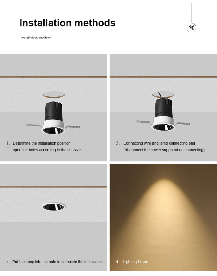 Mounted Round 12w Glare Spot Light Adjustable Recessed Led Downlight ...