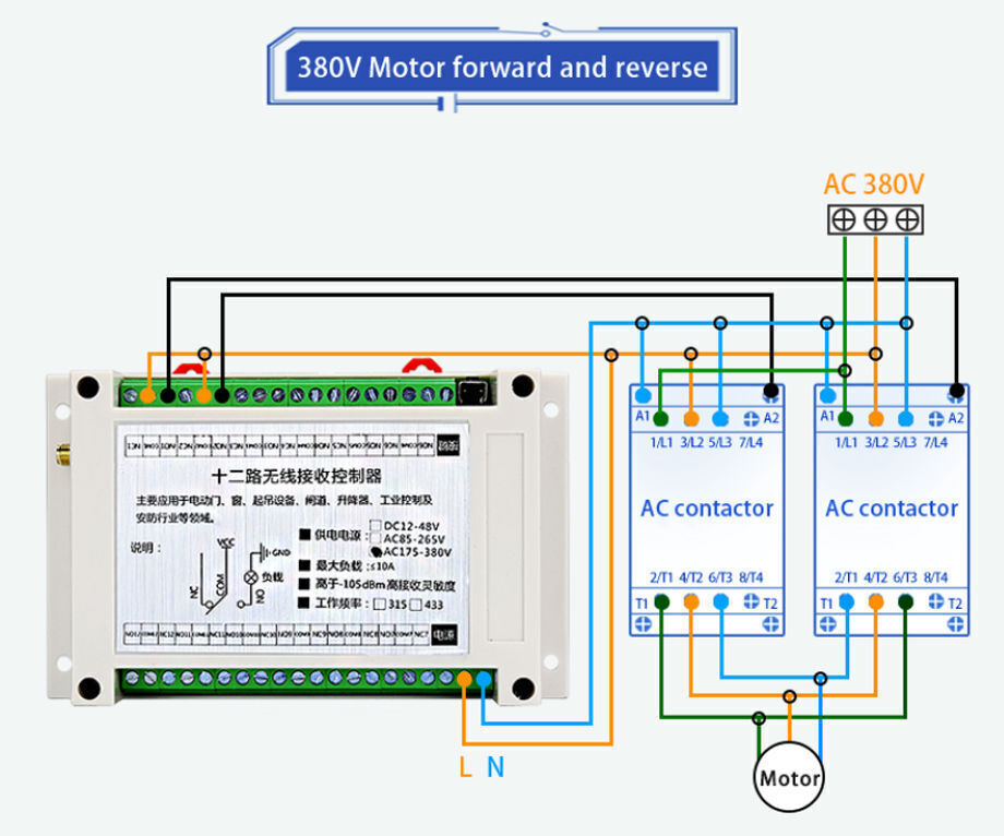 Rf Remote Control Switch Ac220v-380v 12 Channels Fsk 868mhz Industrial ...