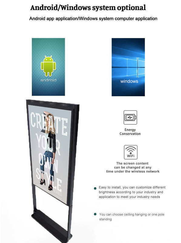 Buy Wholesale China 43"/49"/55" Floor Stand Window Lcd Display Semi ...