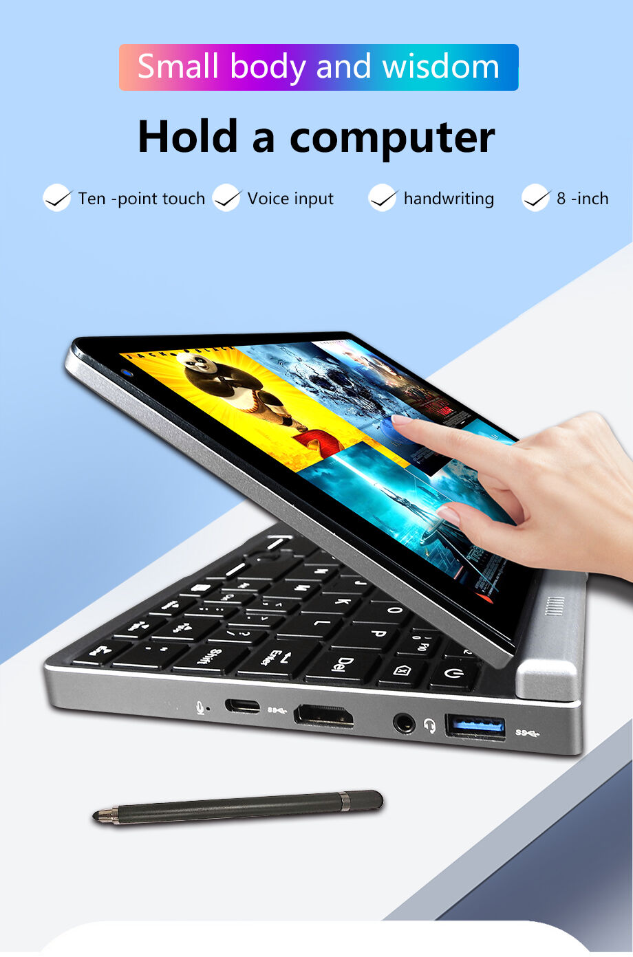 Buy Wholesale China Crelander 2 In1 Mini Laptop 8 Pollici Intel Alder Lake N100 Cpu Touch Screen ...