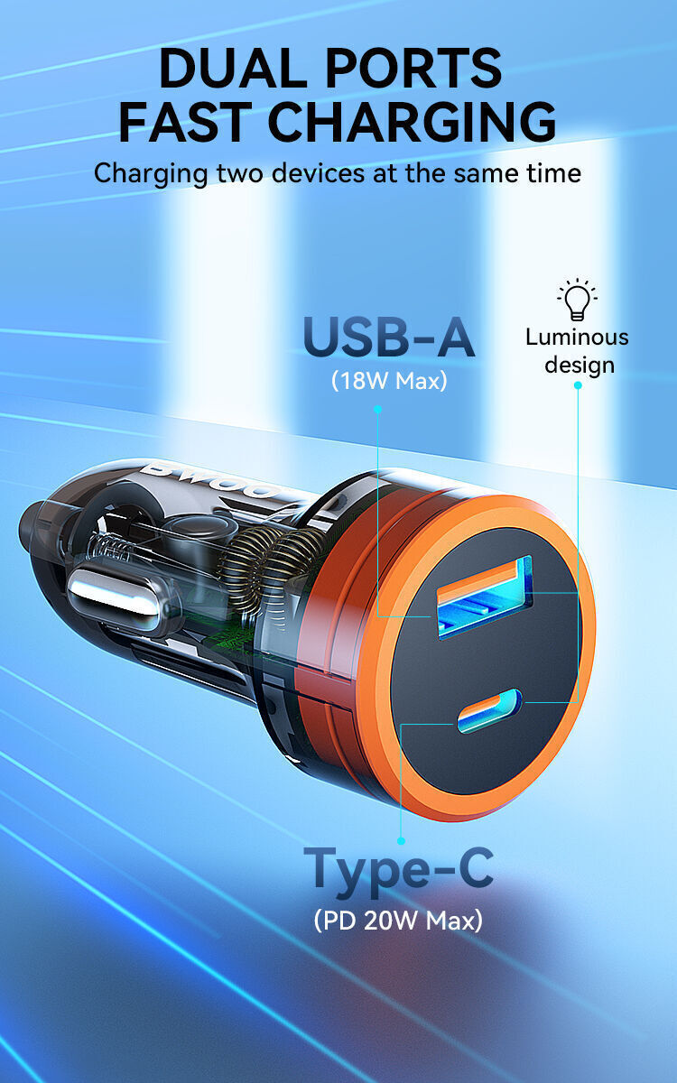 Buy China Wholesale Bwoo Usb-a + Usb-c Car Charger Pc+ Abs Material 38w Fast Charging ...