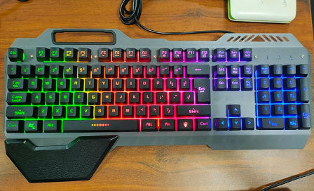 104 Keys Usb Wired Computer Rgb Gaming Keyboard With Hand Rest, Wired ...