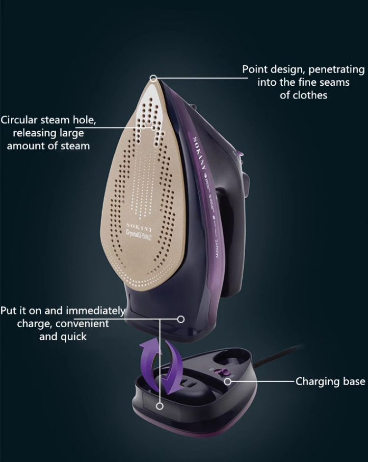 Buy Wholesale China Sokany Steam Iron Rechargeable Unbranded Pressing ...