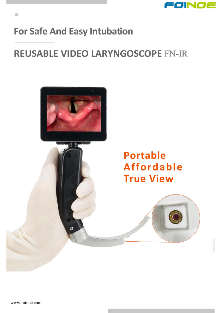 Three Four Blades Reusable Video Laryngoscope Medical Reusable Led ...