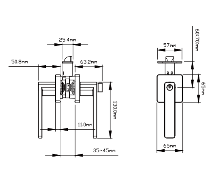 Wholesale Zinc Alloy Safe Tubular Mechanism Double Sided Door Handle ...