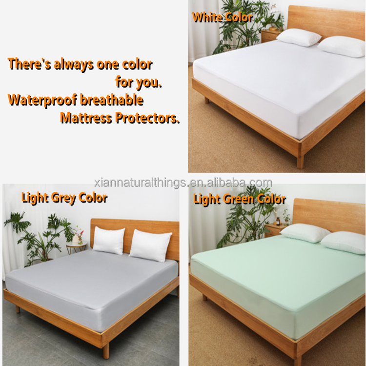 Waterproof Bed Cover Anti-mite Mattress Protector Breathable Fitted ...