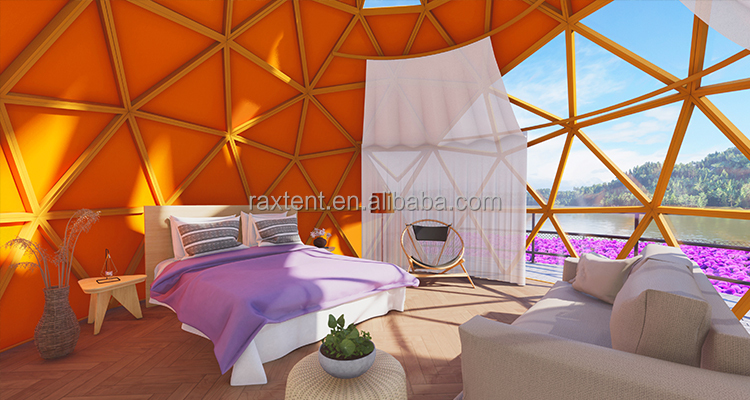 Luxury Geodesic Dome Tent For Glamping And Family Resort With Tempered ...