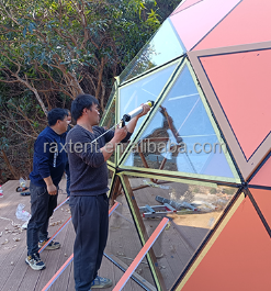 Luxury Geodesic Dome Tent For Glamping And Family Resort With Tempered ...