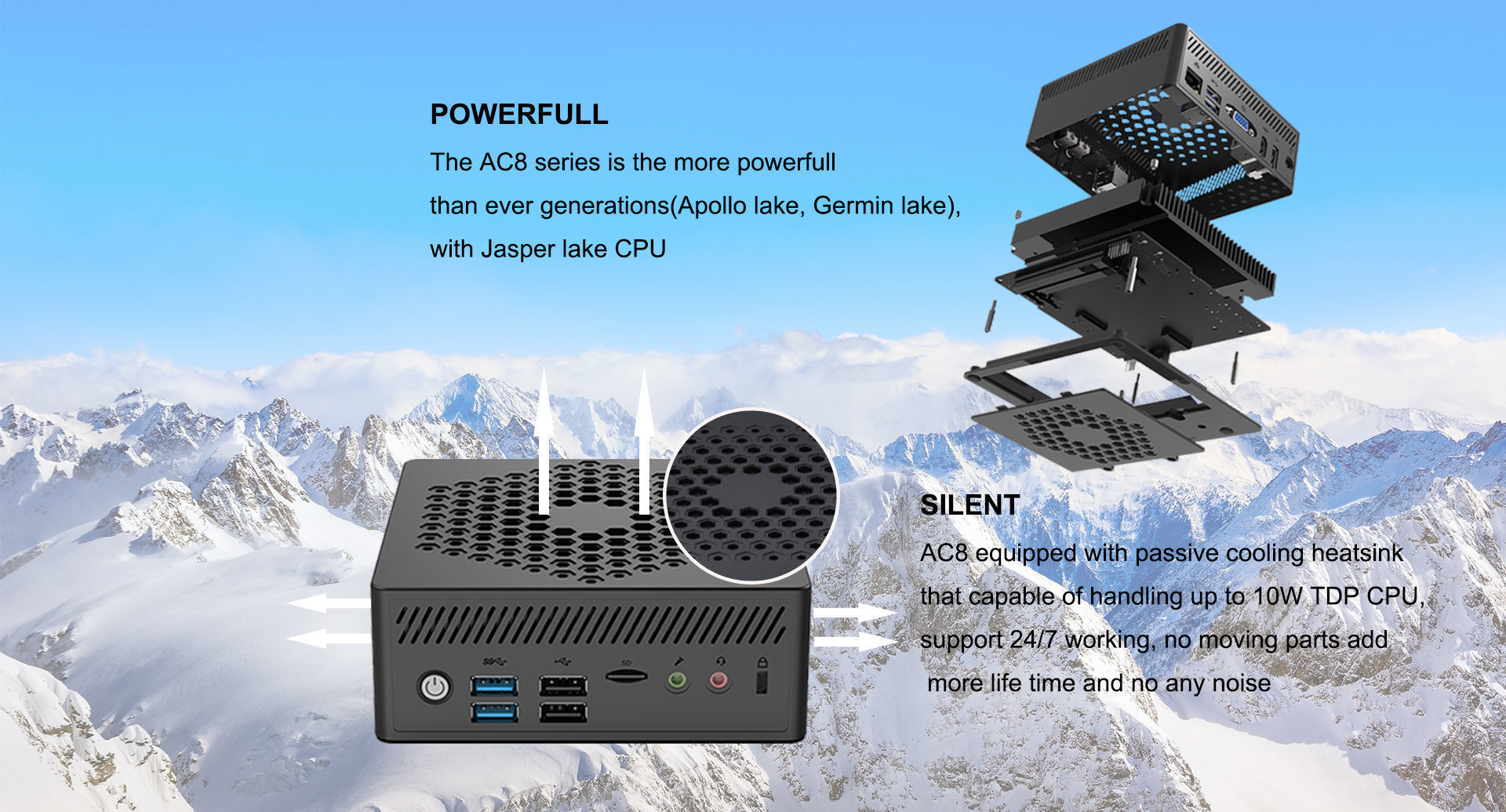 Fanless Mini Pc Ac8 Jasper Lake Processor-n5105 Sodimm Ddr4 Max32 M.2 ...