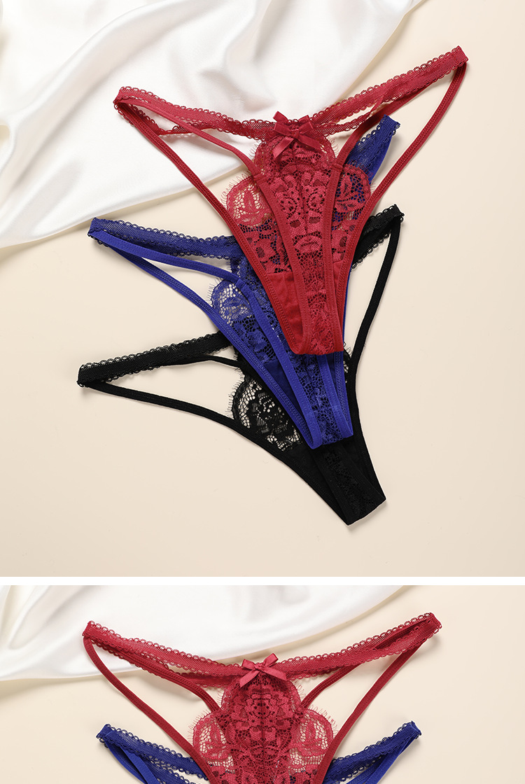 Crisscross Strap G String See Through Tangas Embroidered Floral Lace ...