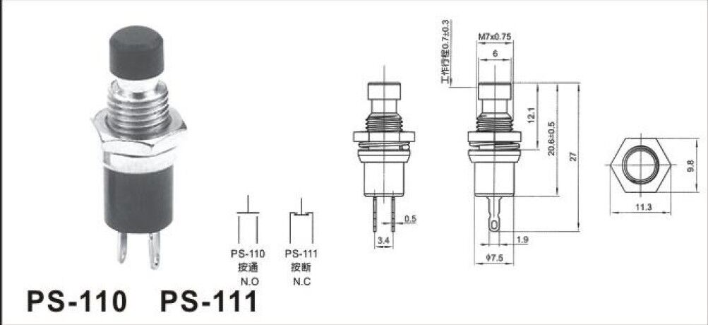 Buy Wholesale China 2 Pins Spst Momentary Mini Push Button Switch ...