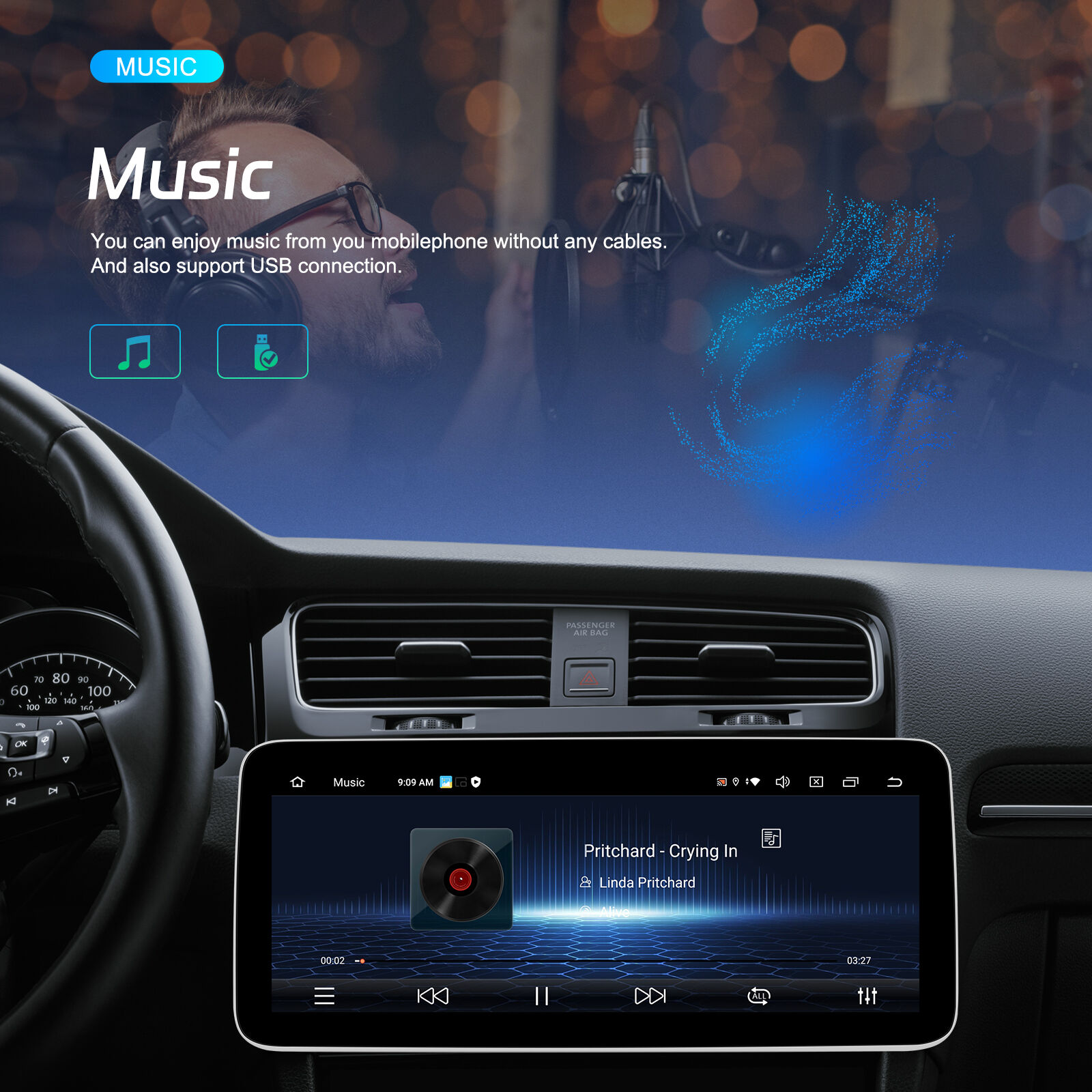 Podofo 12.3inch 8 Core Android Car Radio Carplay Android Auto 2+32g ...