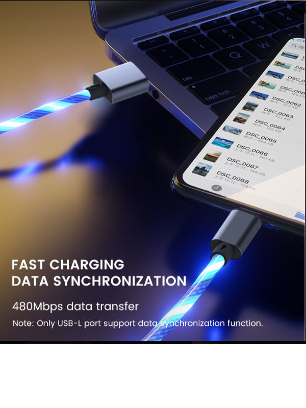 Buy Wholesale China Flowing Led Cable 3 In 1 Fast Data Cable Charging ...