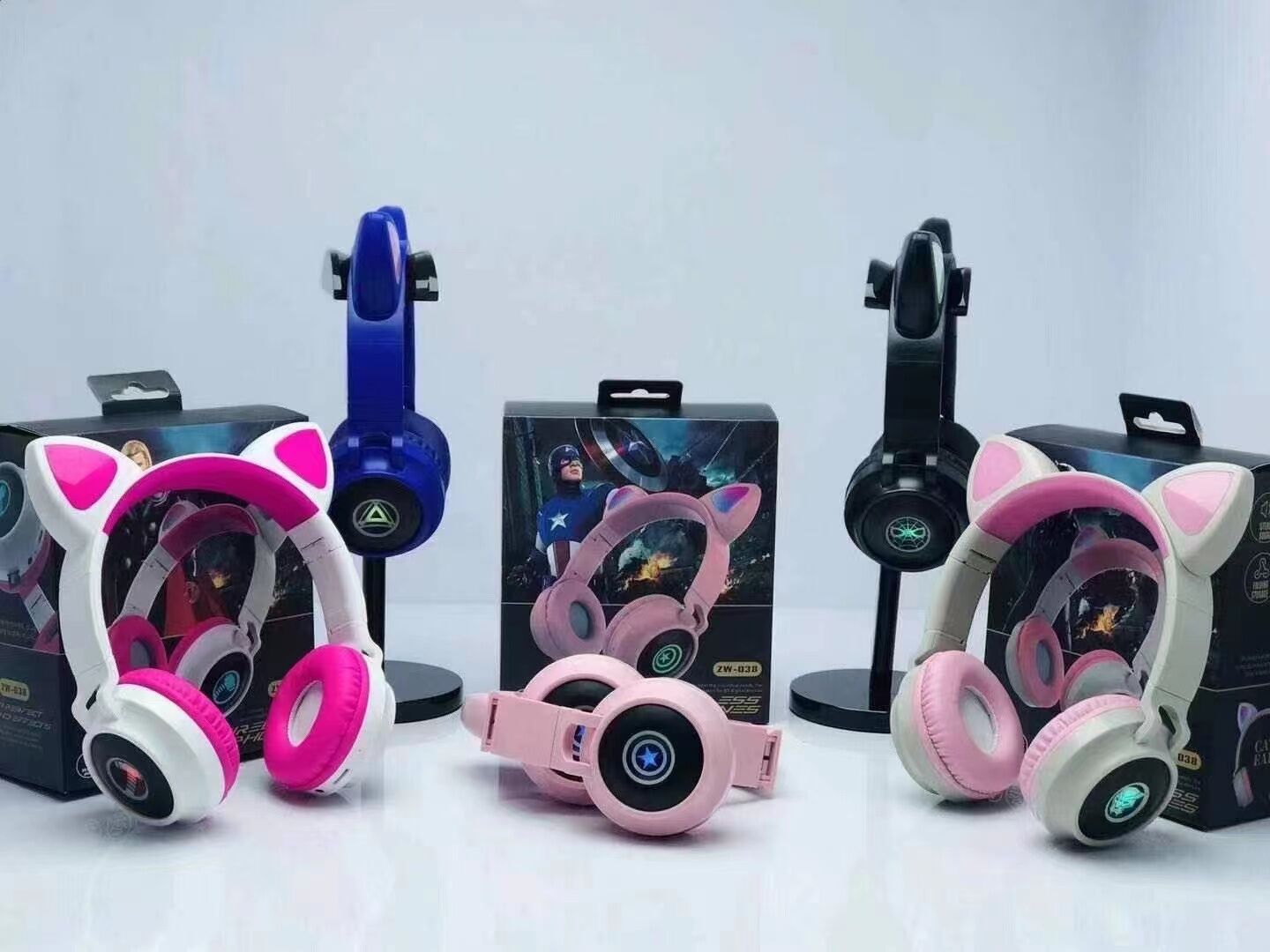 Bluetooth Children Headphones With Glowing Light Kids Headsets With ...