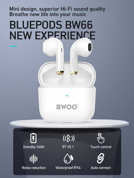 Bwoo Mini Tws Wireless Earphone For Smart Phone Bluetooth 5.1 Headset ...
