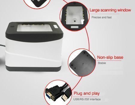 2d Qr Platform Barcode Scanner With Usb Or Rs232 Interface Hs-2001c $17 ...