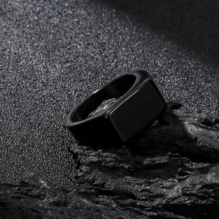 Engravable Ring Black Engraving Stainless Steel Pave Finger 18k Gold ...