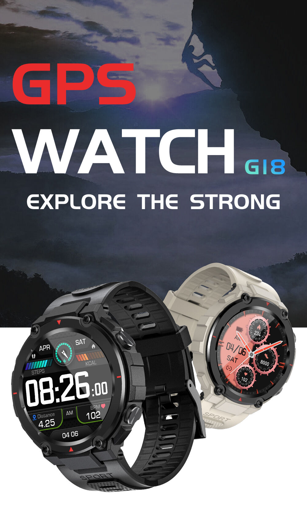 Buy Wholesale China G18 Gps Watch Glonass Triple Satellite Positioning ...