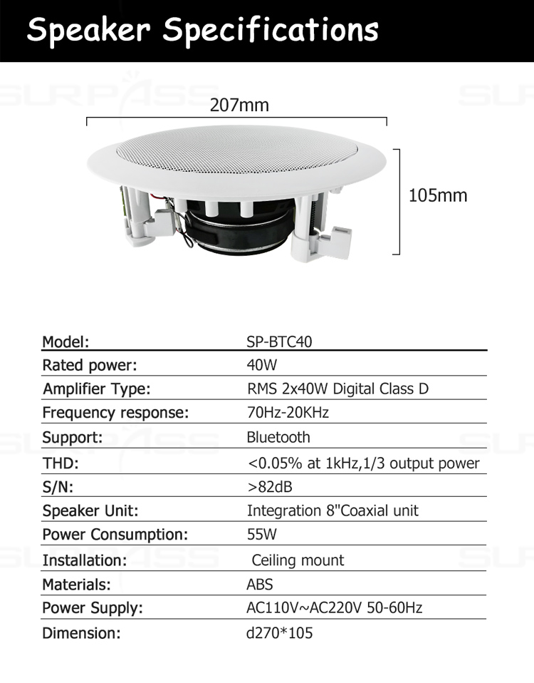 Buy Wholesale China Smart Bt In Ceiling Active Speakers Home Surround ...