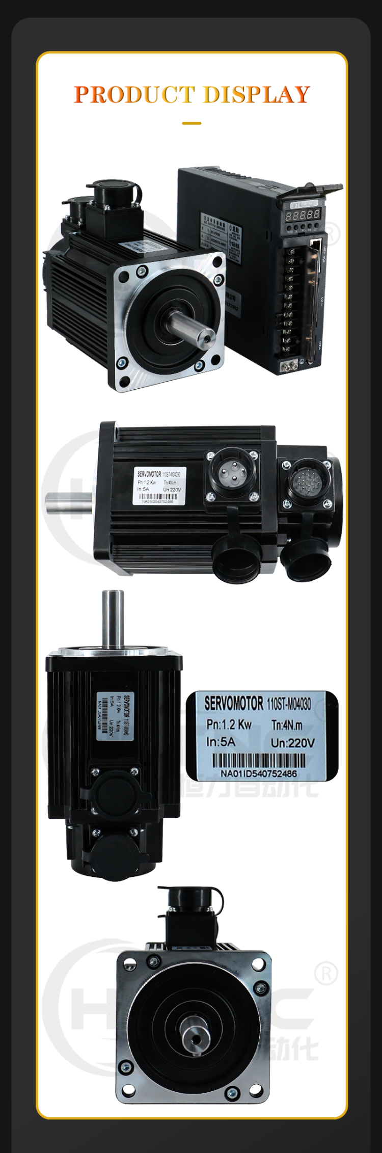 Buy Wholesale China High Quality Fast Shipping Ac Servo Motor 1.2kw 110st-m04030 4n.m 1200w ...