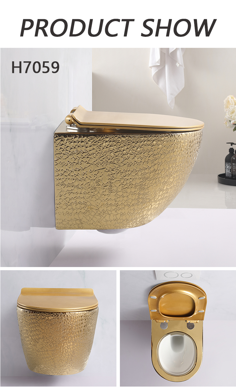 Buy Standard Quality China Wholesale Luxury Floating Toilet Gold Wall ...