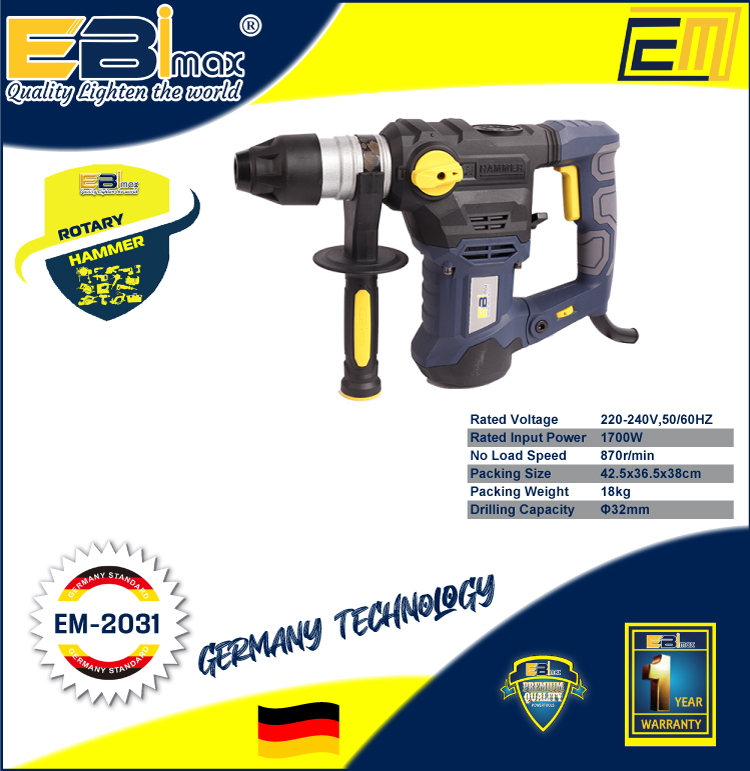 Buy China Wholesale Ebimax Rotary Hammer Drill Machine 1700w 32mm ...