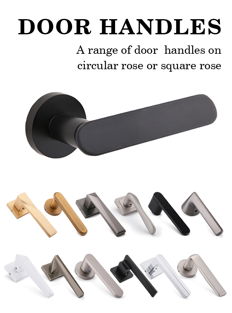 Akada Grey Matt Satin Black Nickel High Quality Door Handle Lock Zinc Alloy Internal Lever ...