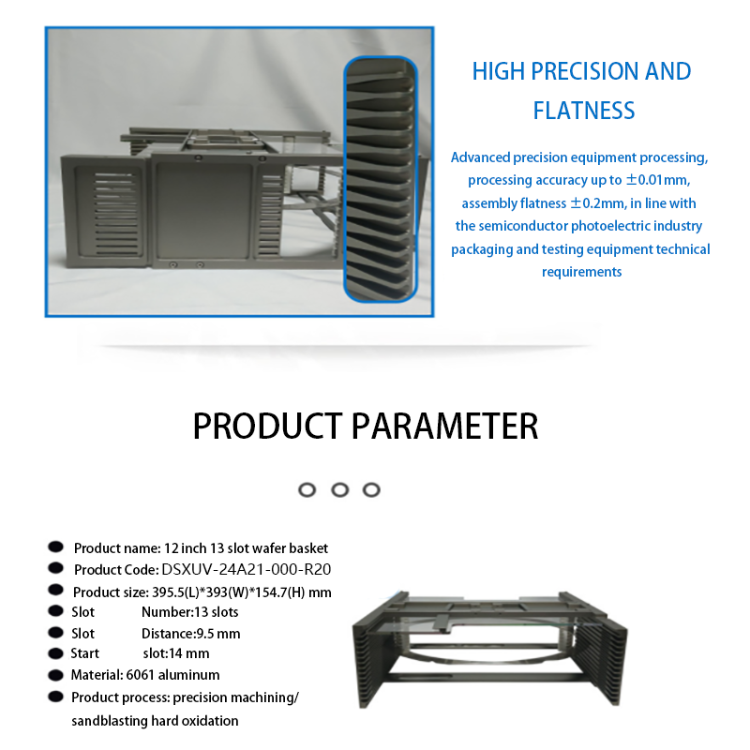Wafer Carrying Frame Box 12 "13 Aluminum Alloy Slot Hard Oxidation Anti ...