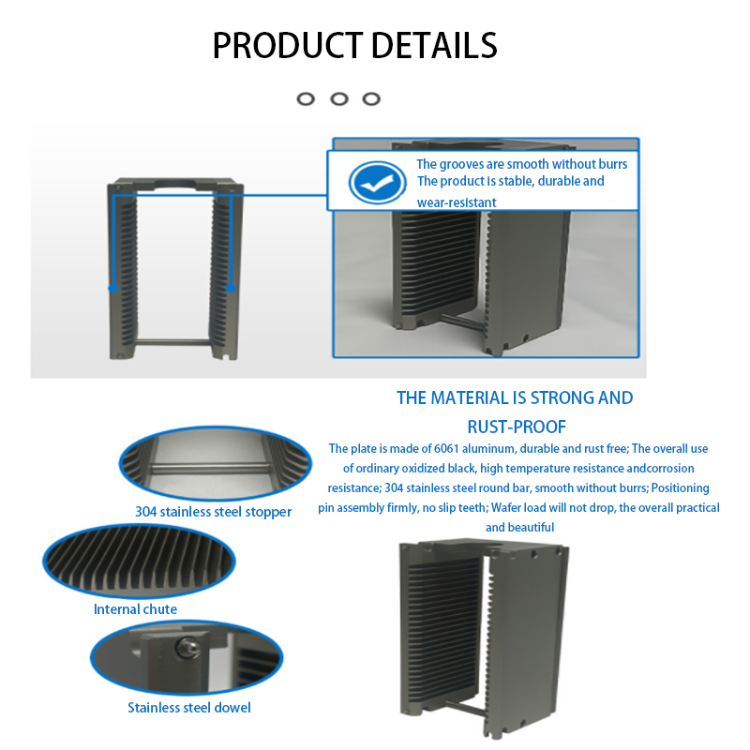 Wafer Frame Box 2 '' 25 Slot Wafer Cassette Precision Processing Anti ...